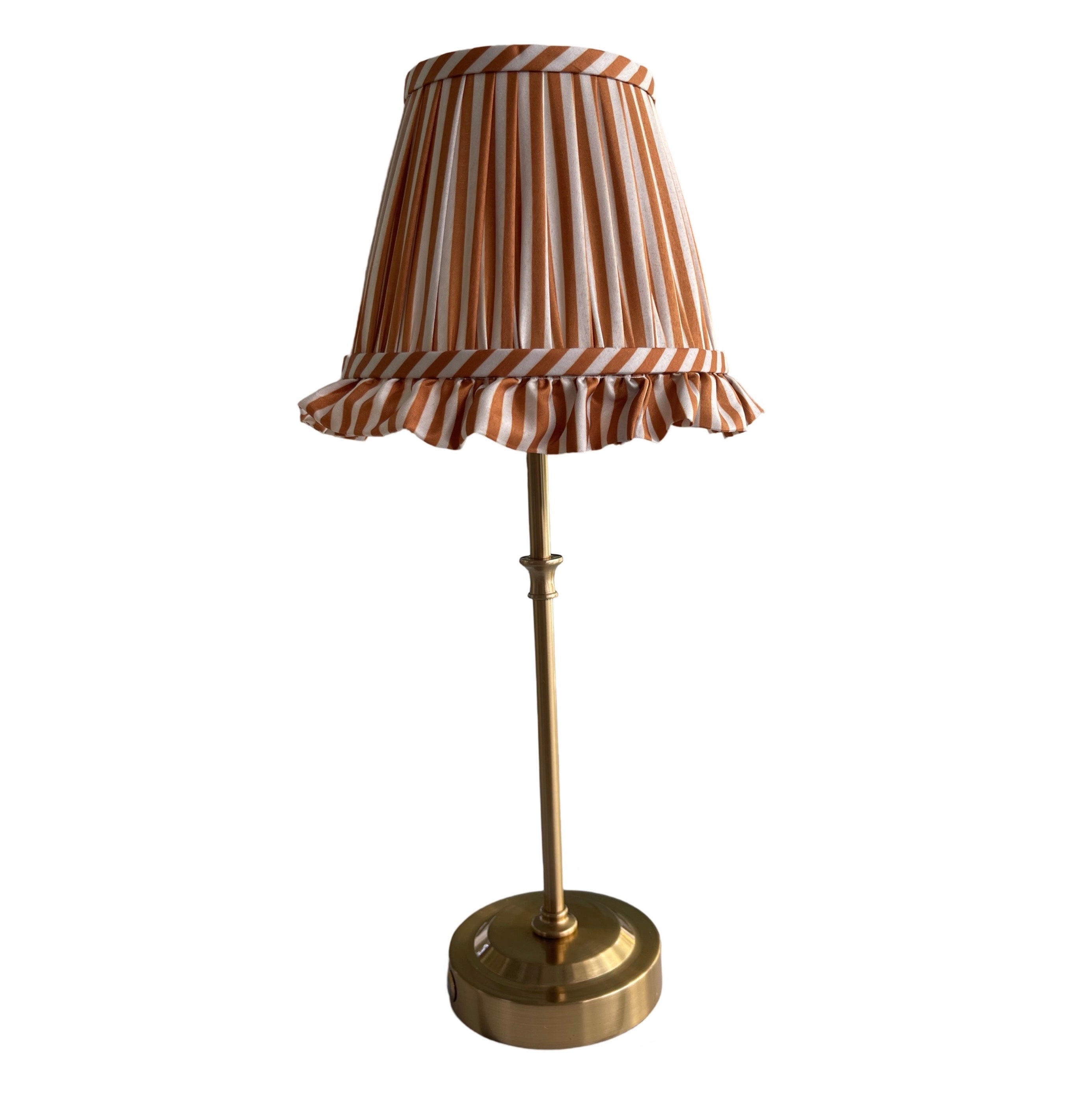 'Iris' Cordless Lamp Base and Tan Stripe 'Raffles' Shade – Hutch Table ...