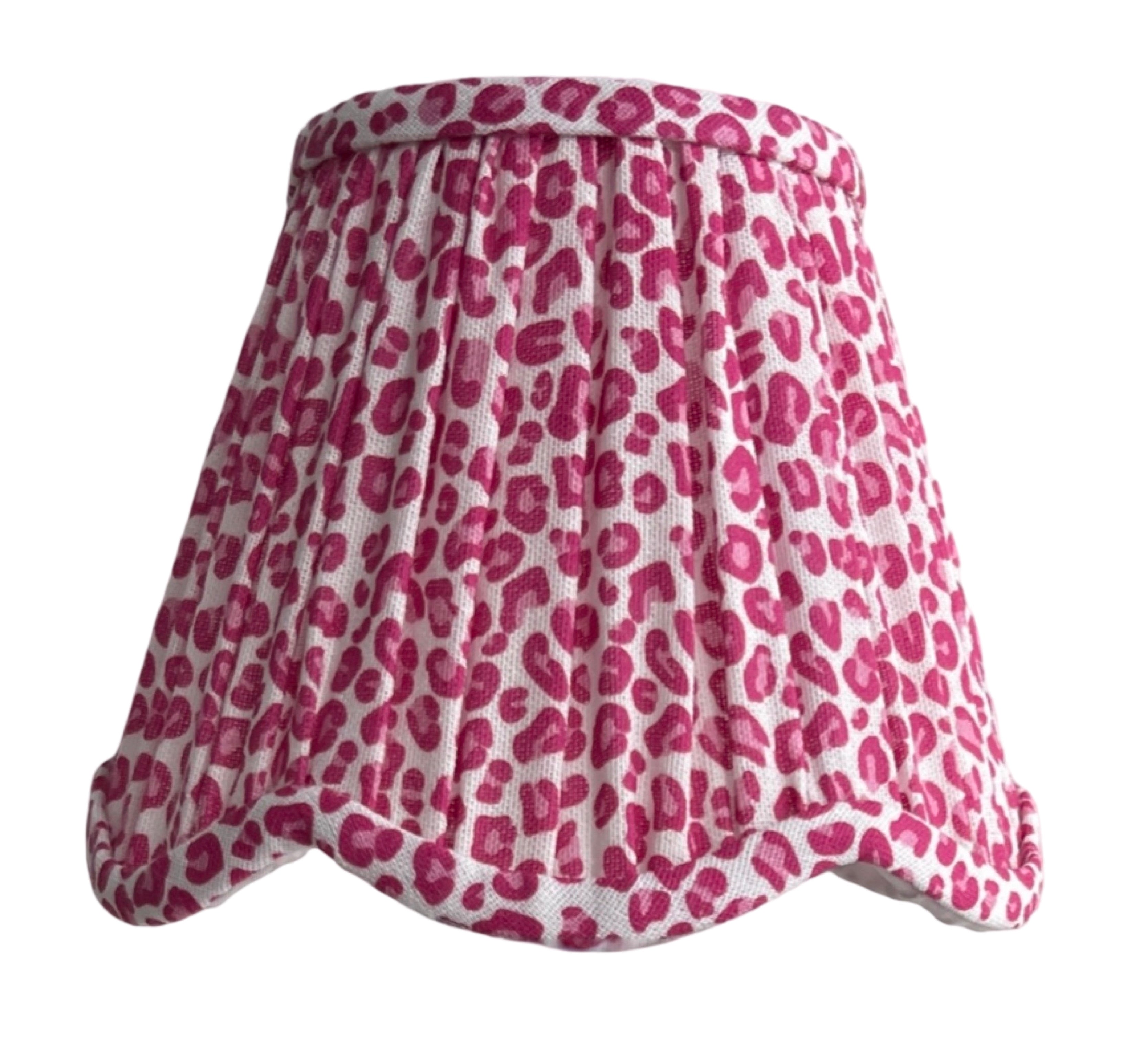'Coco' Scalloped Linen Lamp Shade - Pink Ocelot – Hutch Table Accessories