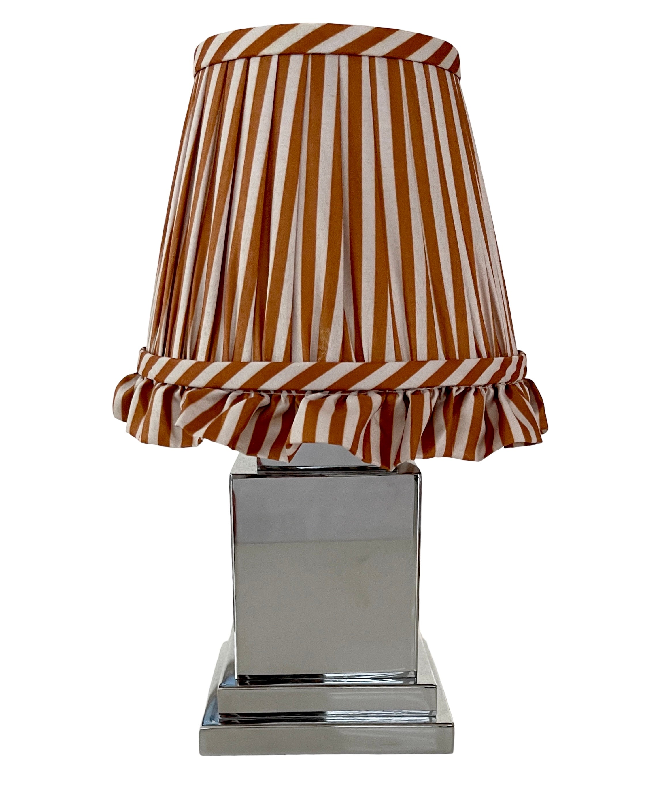 'Stanley' Cordless Lamp Base with Tan Stripe 'Raffles' Shade * PURCHAS ...